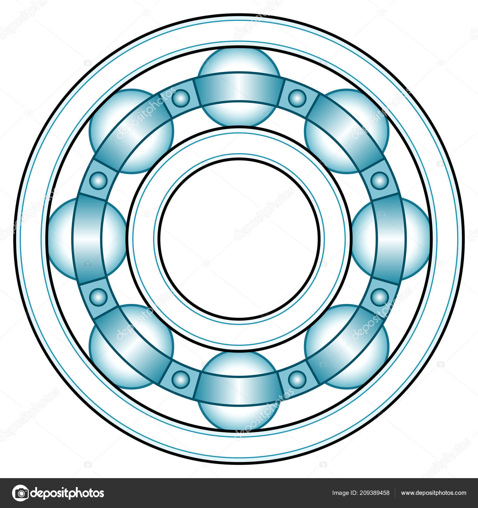 Illustration Ball Bearing Front View Design — Stock Vector ...