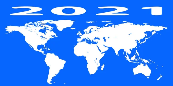 Silhouette World Map 2022 New Year Number Elements Image Furnished ...