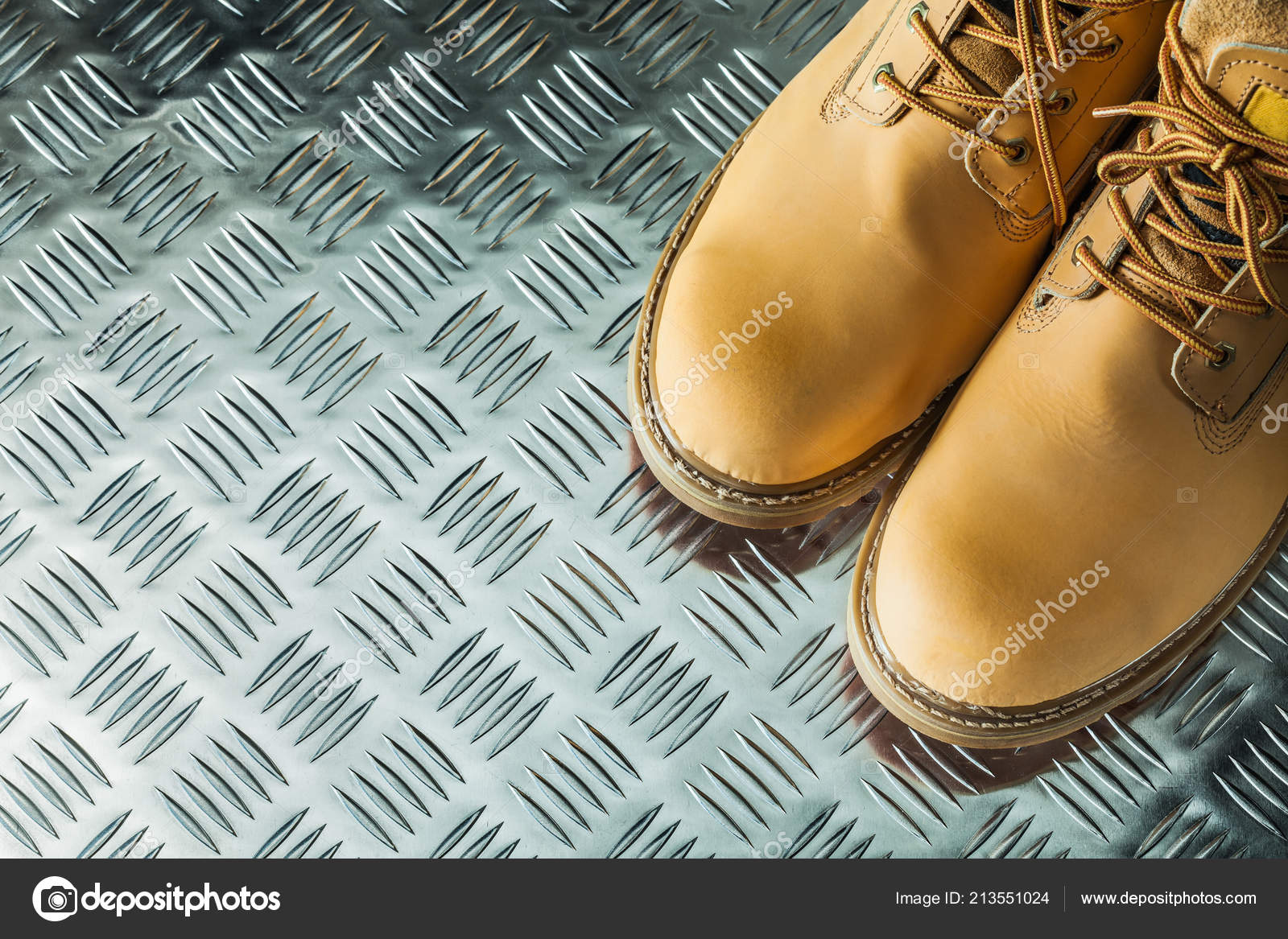 Waterproof Safety Boots Corrugated Metal Plate — Stock Photo © mihalec ...