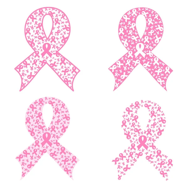 Vector illustration of a breast cancer pink ribbons on rope on s Stock ...