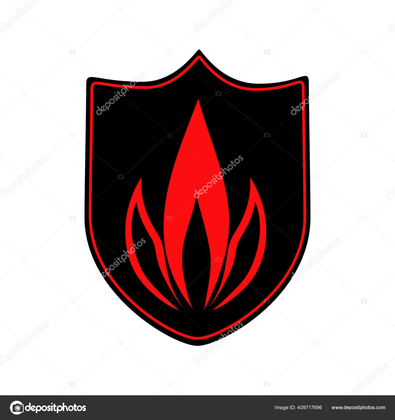 Vector Illustration Fire Protection Shied Icon Stock Vector Image by ...