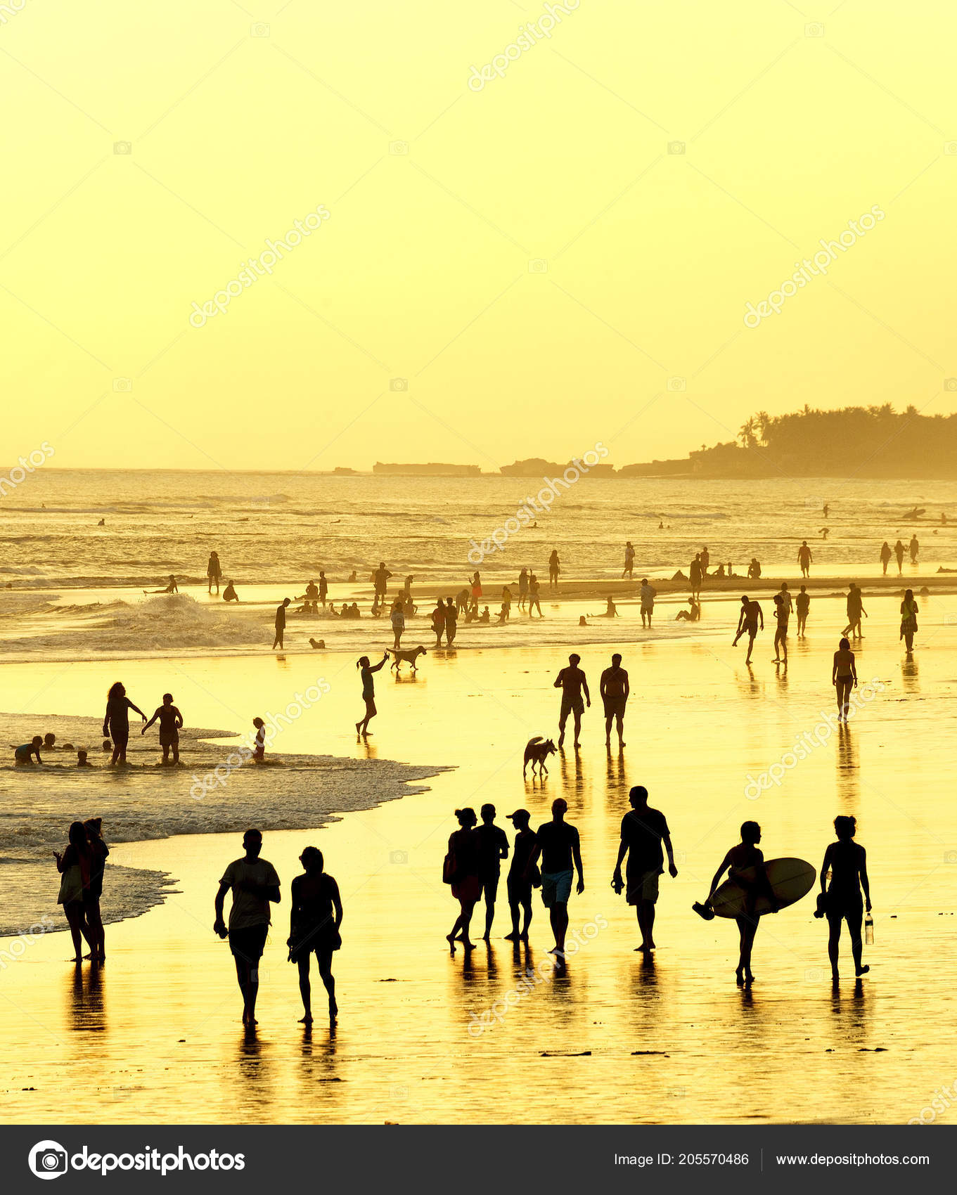 People Walking On The Beach Sunset