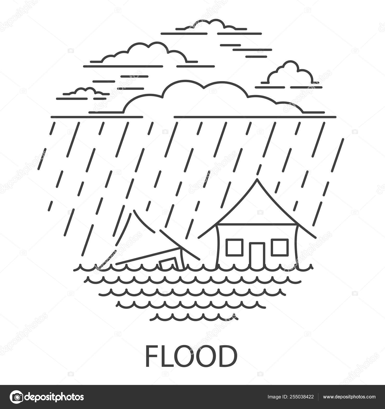 Flood Natural Disaster Stock Vector by ©ivofet 255038422