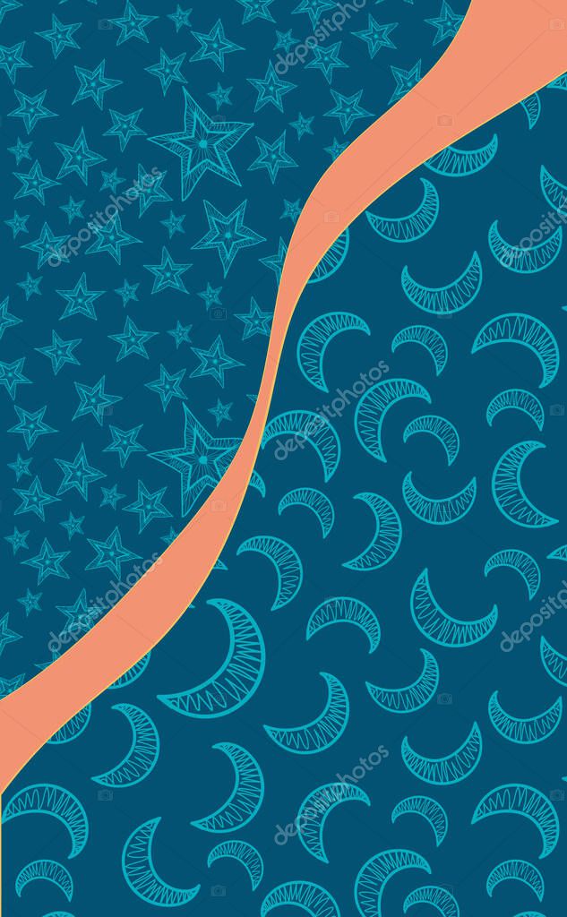 Cubierta de diseño para una postal con una franja naranja brillante que ...