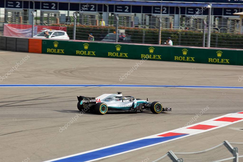Lewis Hamilton de Mercedes AMG Petronas. Fórmula 1. Sochi Rusia. 2024
