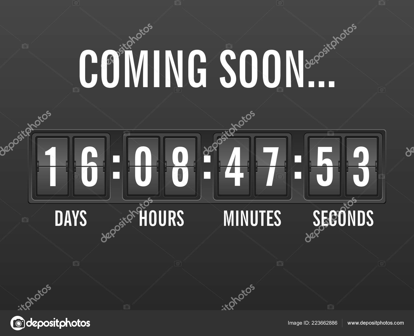 Flip Clock Countdown Coming Soon Background Vector Illustration Stock ...