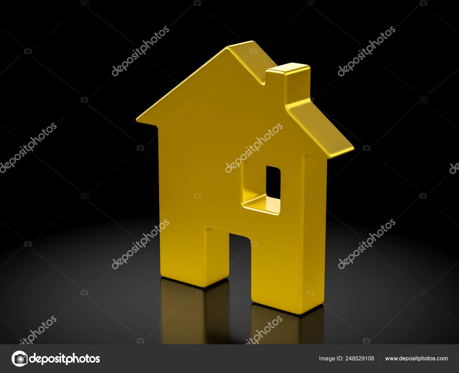 Gold house symbol — Stock Photo © julydfg #248529108