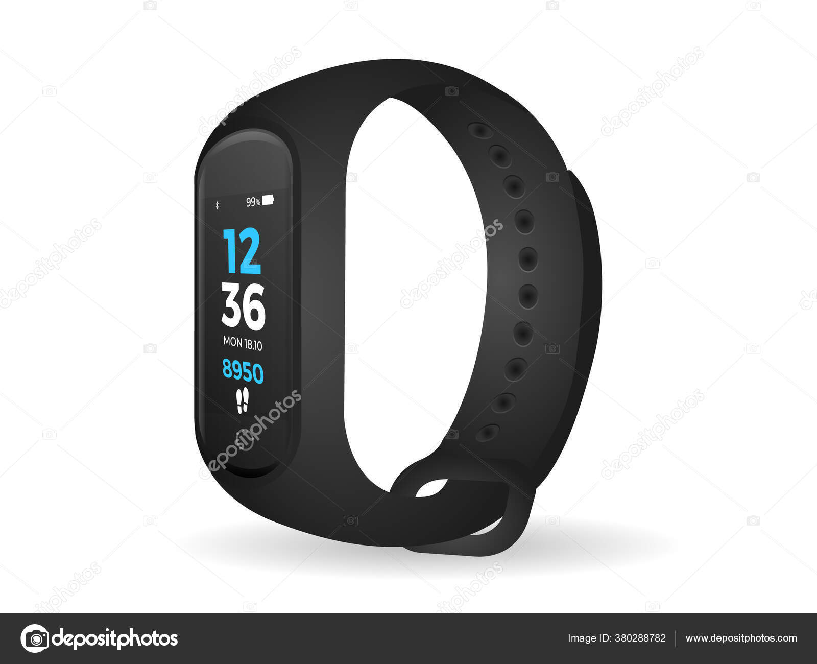 Smart Band White Background Vector Illustration Stock Vector by ...