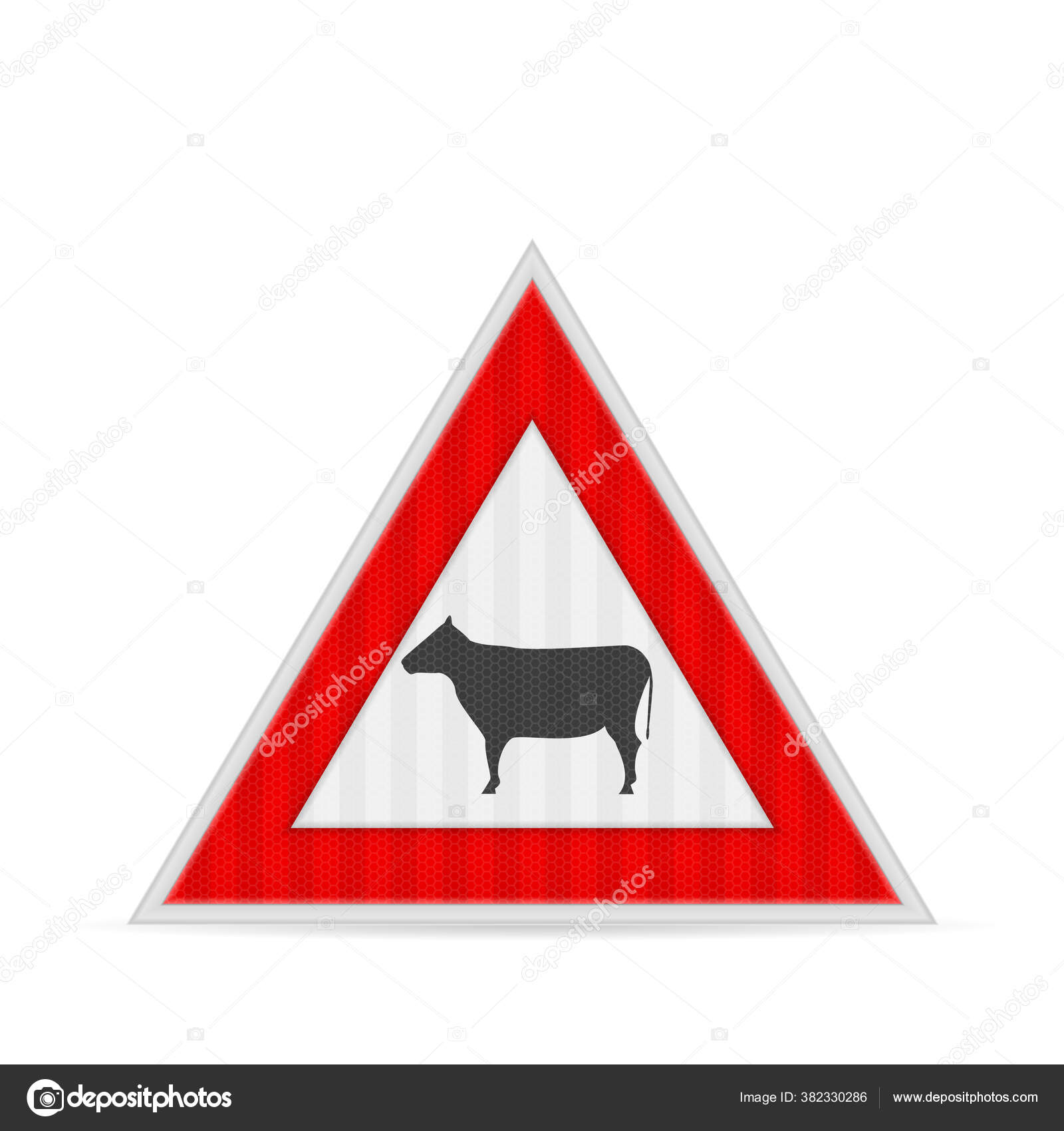 Domestic Animals Road Sign White Background Vector Illustration Stock ...