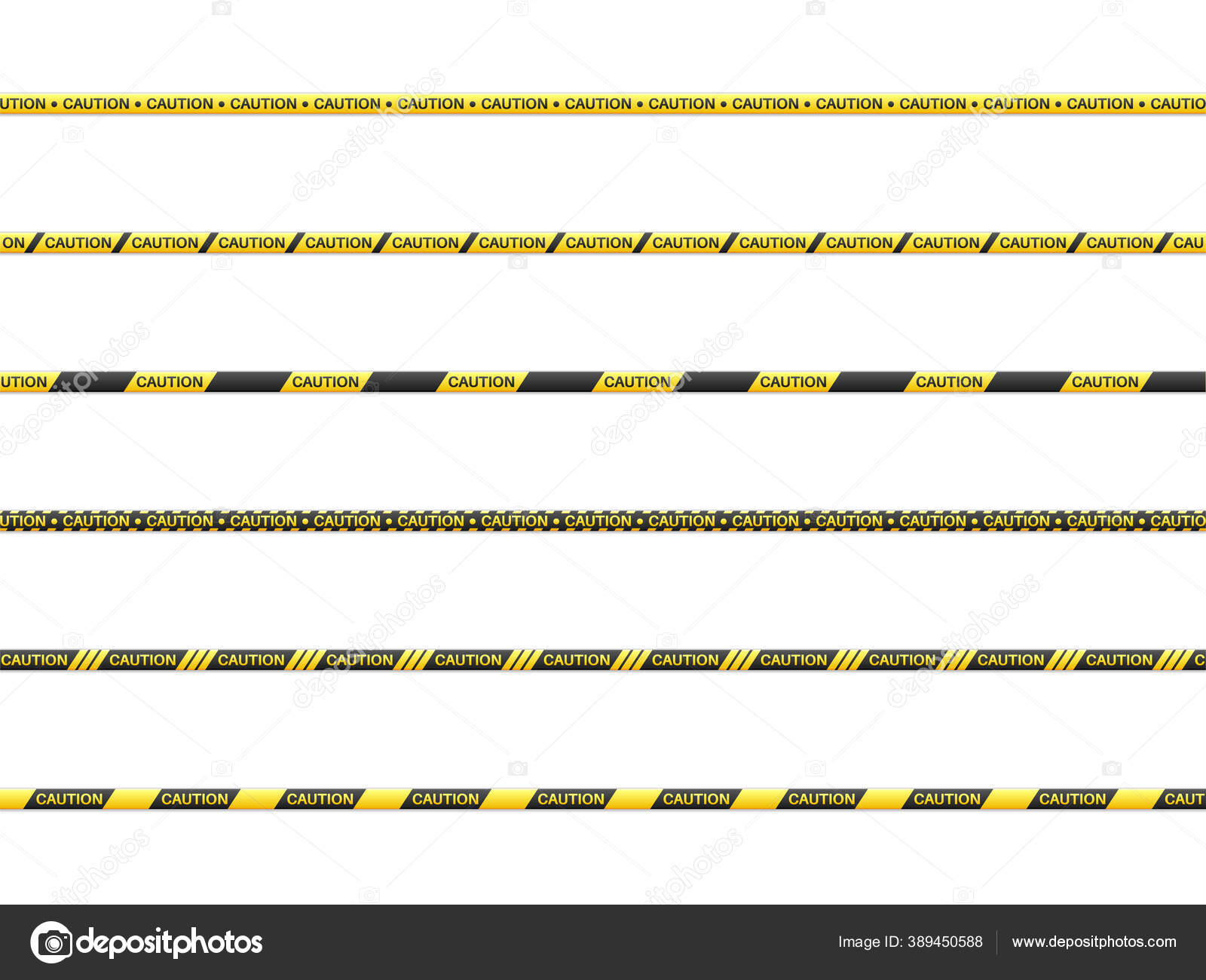 Caution Tape Set White Background Vector Illustration Stock Vector by ...