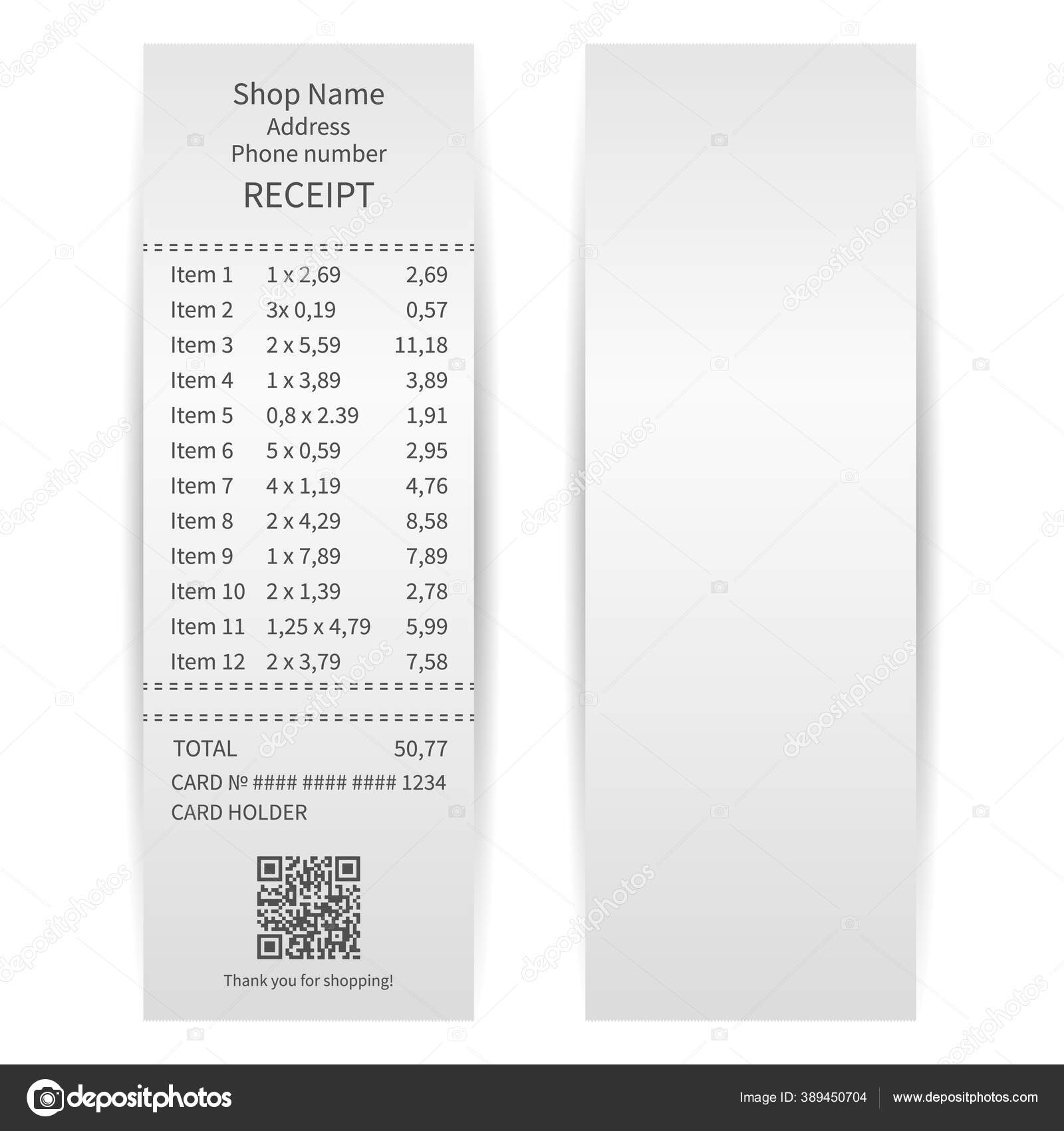Printed Receipt White Background Vector Illustration Stock Vector by ...