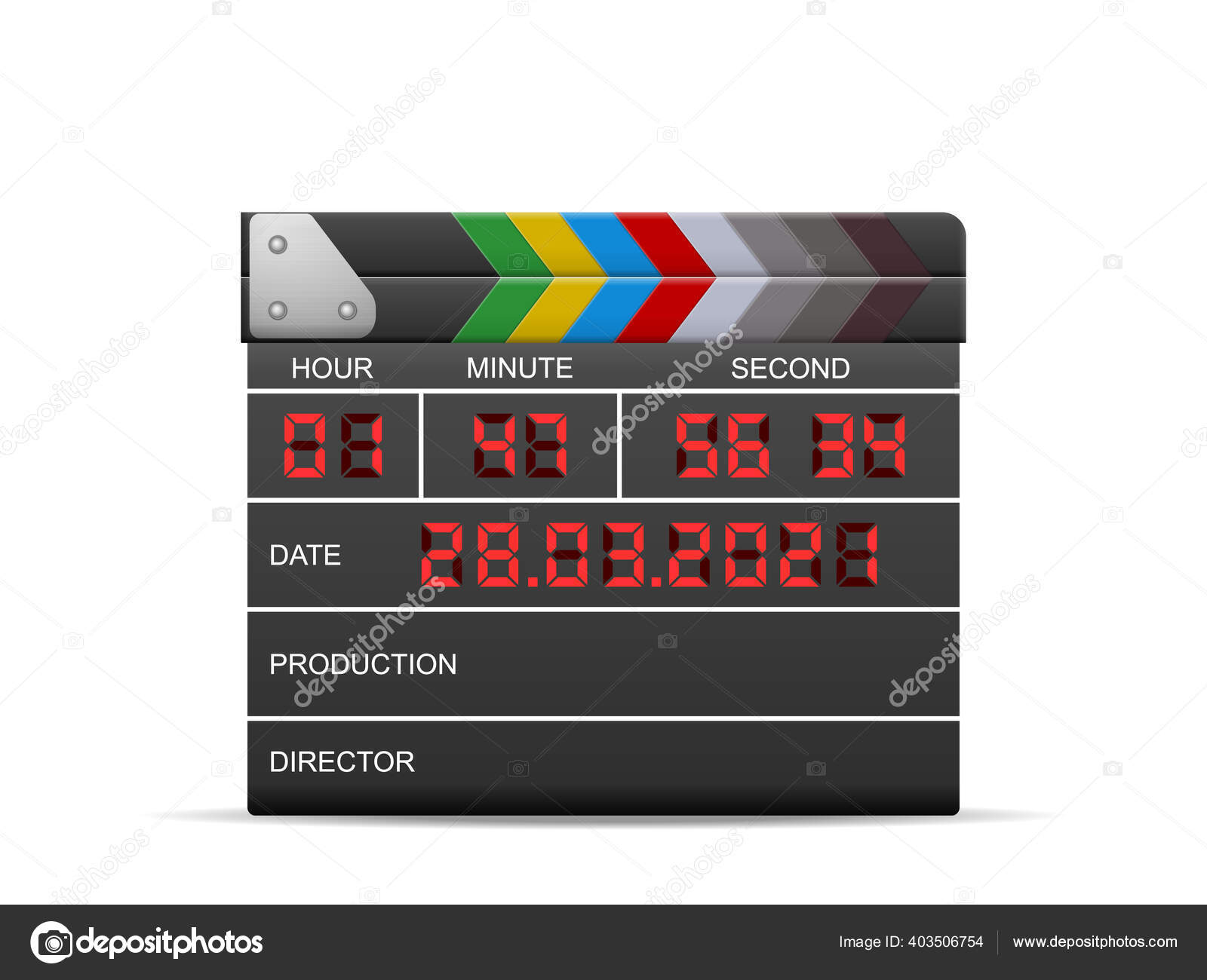 Digital Clapperboard White Background Vector Illustration Stock Vector ...