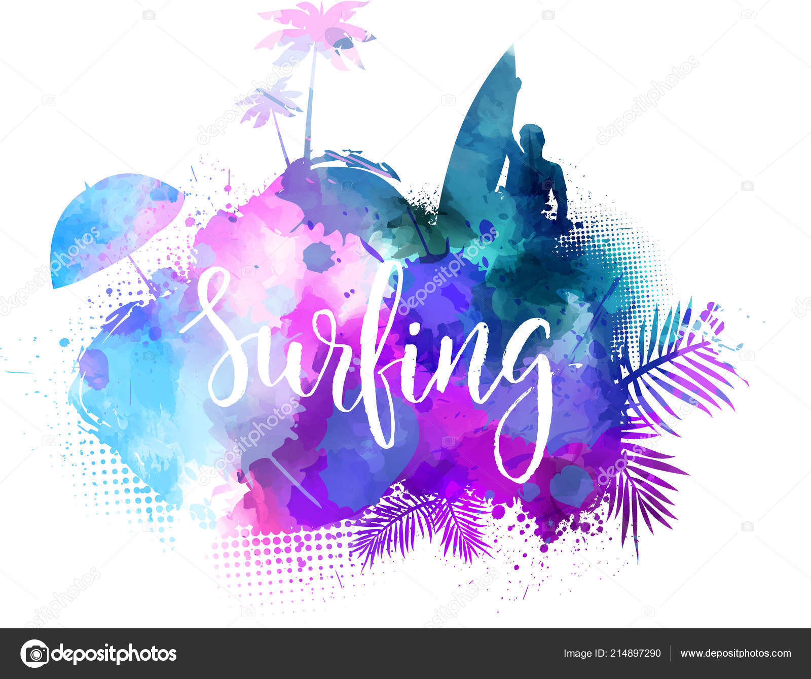 Inspirational Modern Calligraphy Message Surfing Handwritten ...