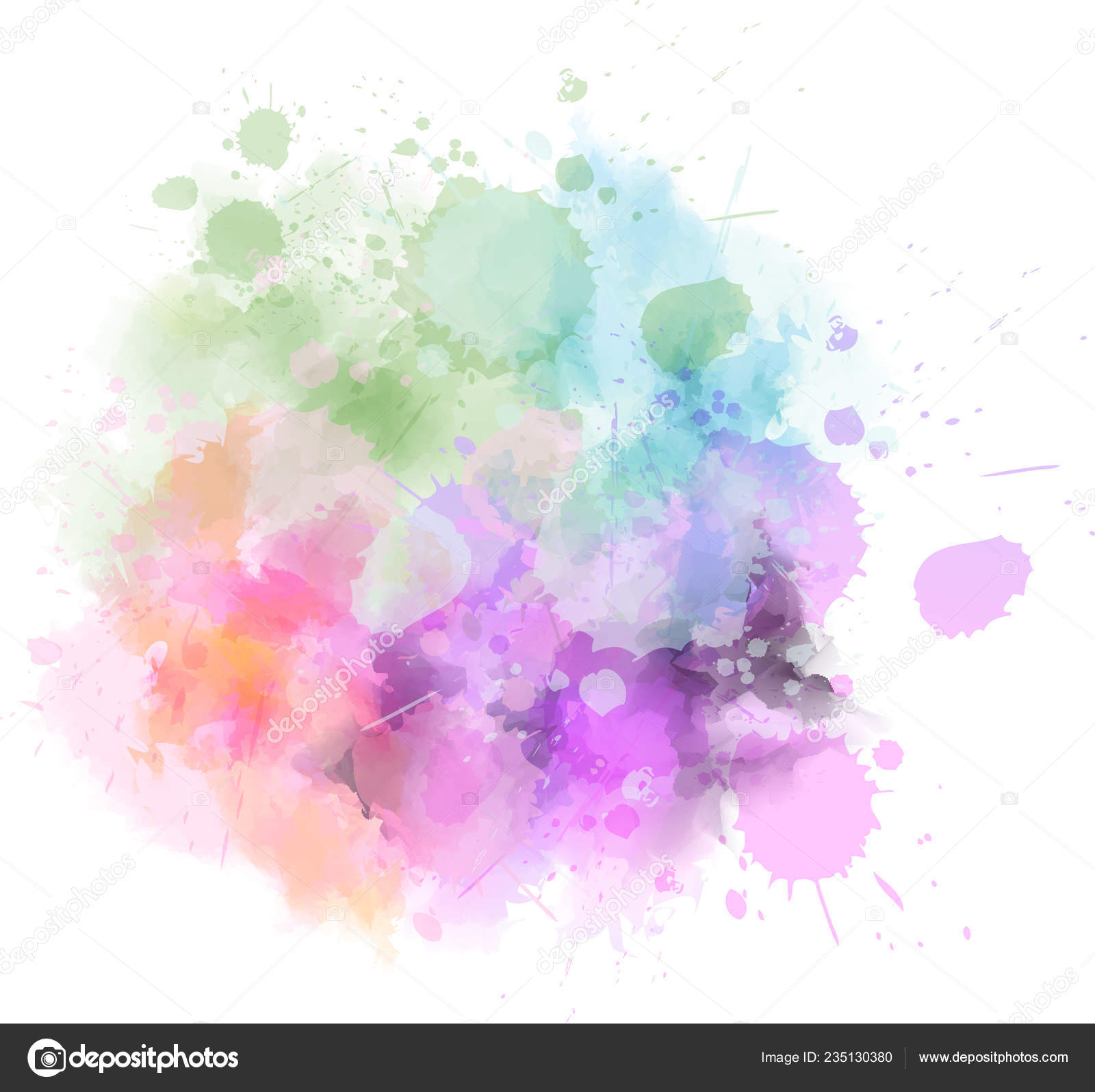 Pastel Light Watercolor Paint Splash Template Your Designs Stock Vector ...