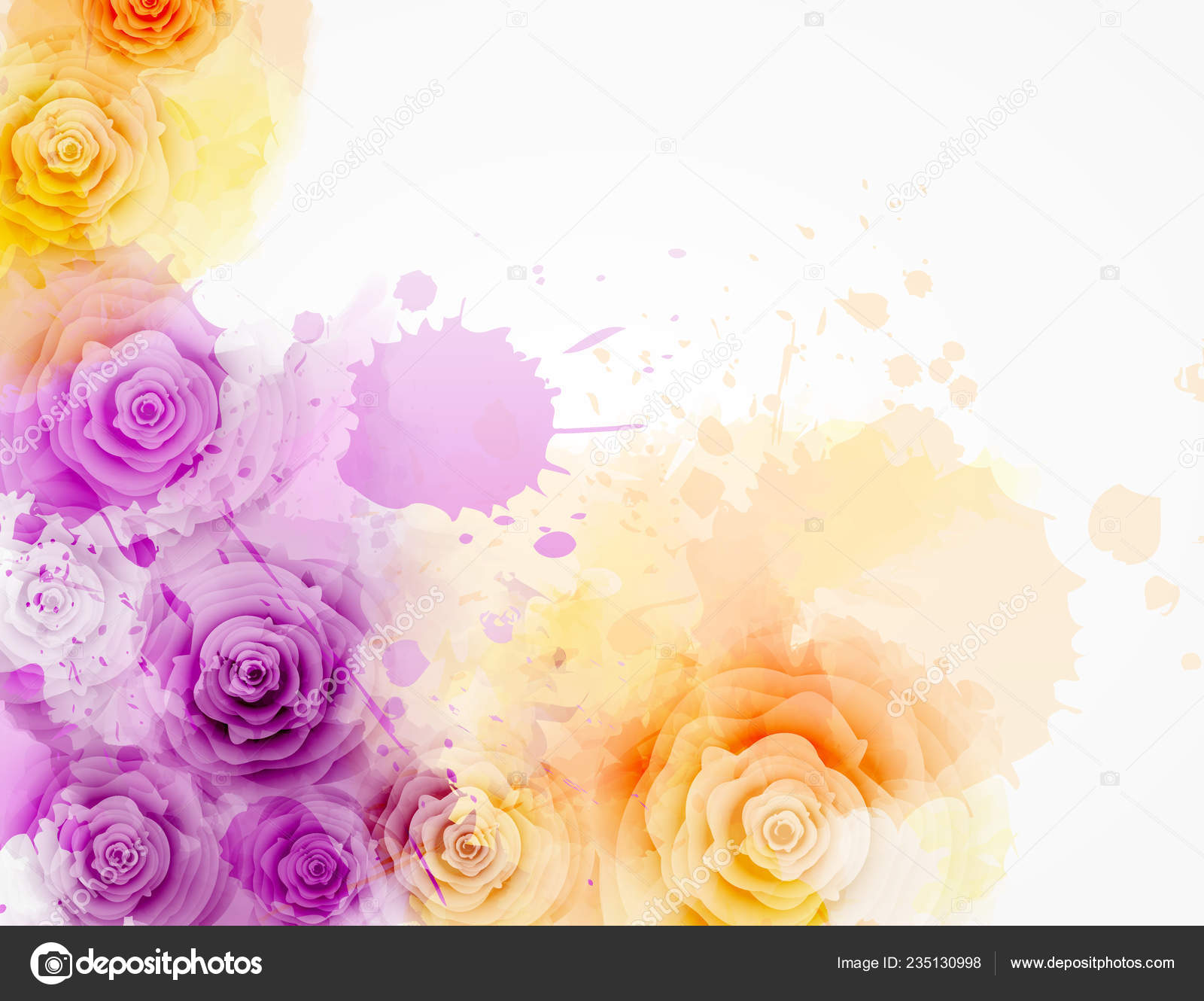 Orange And Purple Flowers Background