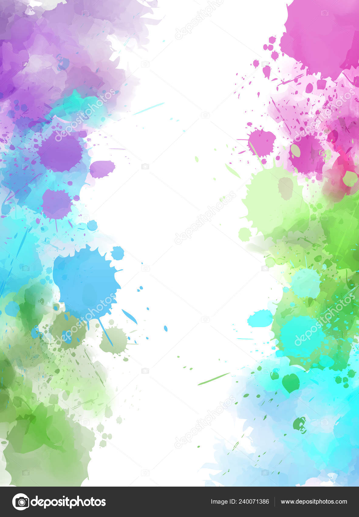 Vertical Banner Background Colorful Watercolor Imitation Splash Blots ...