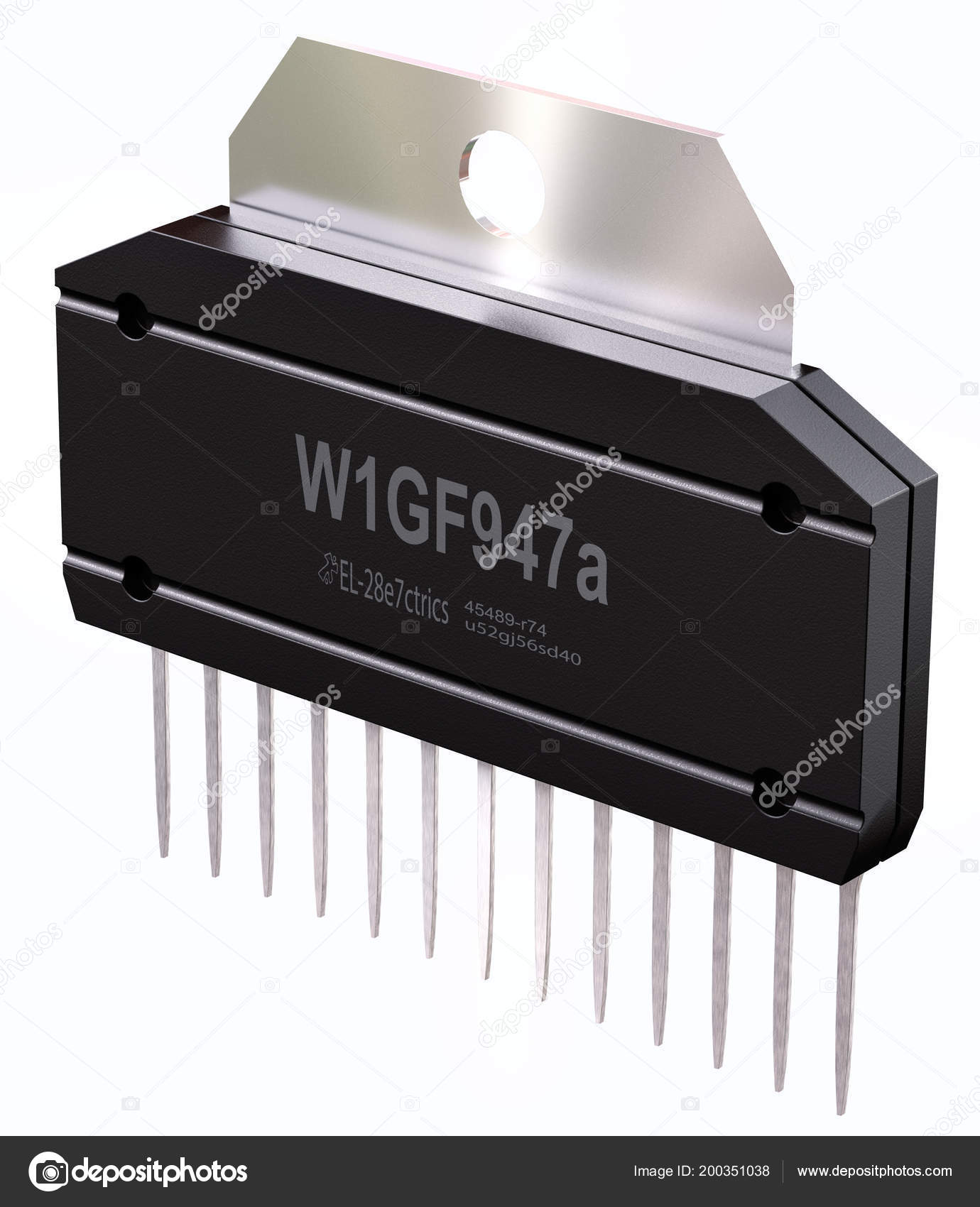 Integrated circuit or micro chip isolated. Computer parts artificial ...