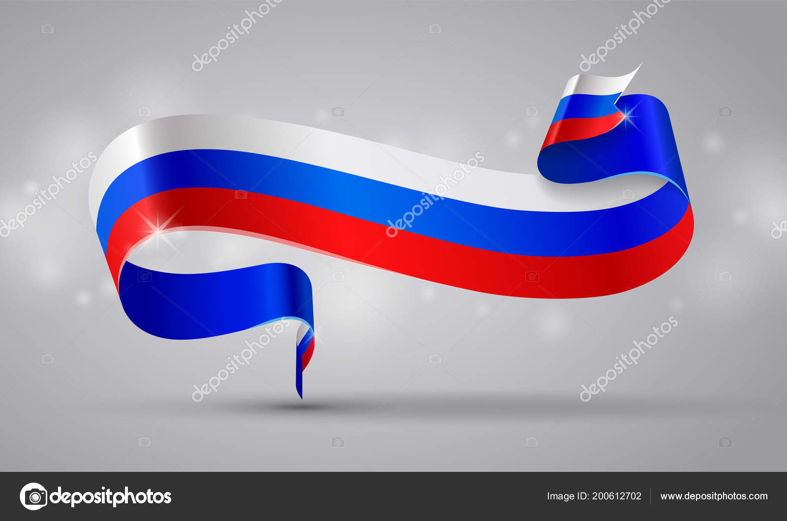 Russian Flag Curved Ribbon Banner Russia Symbol June Jpg Include Stock ...