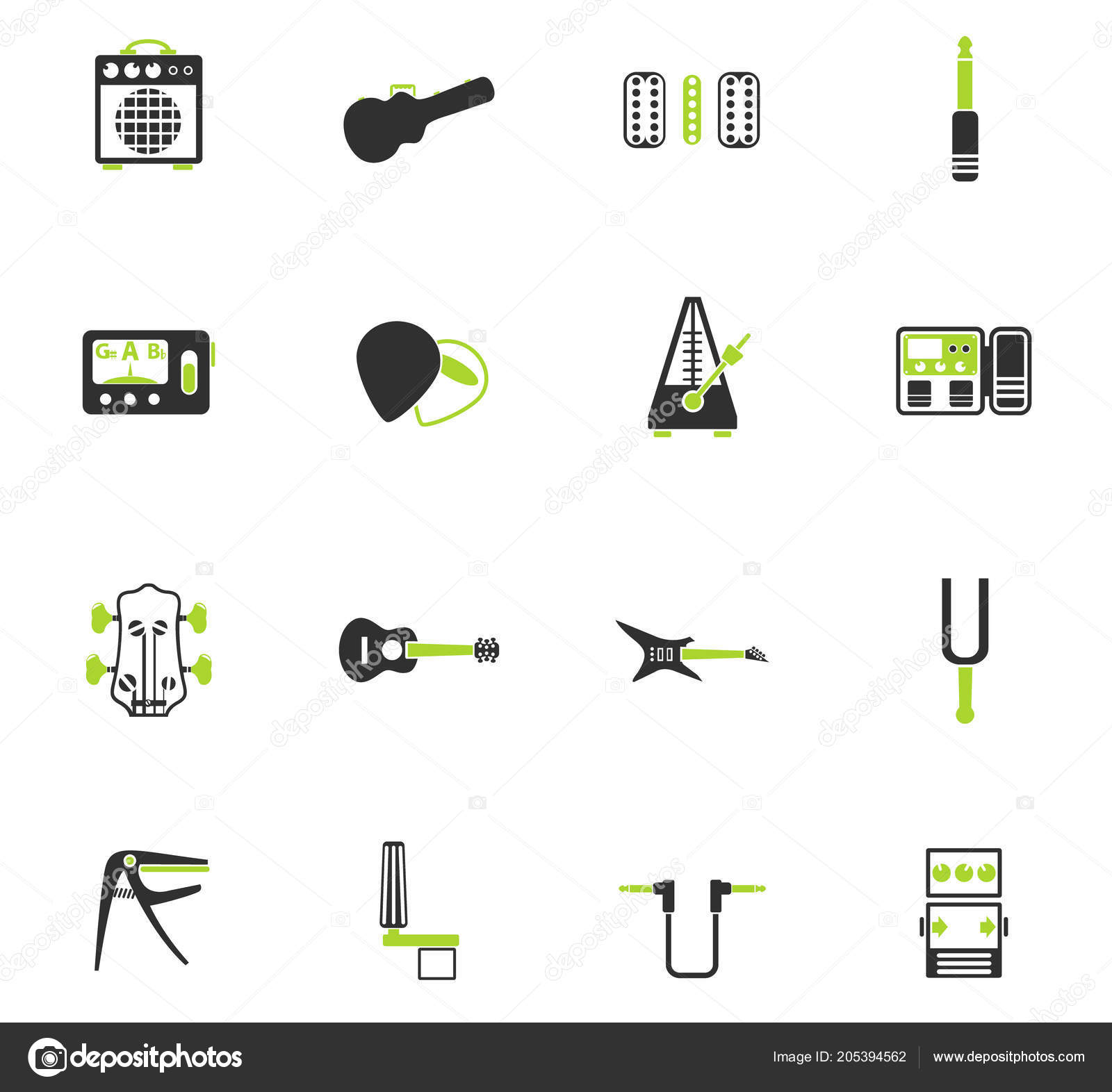 Guitar and accessories icon set Stock Vector Image by ©ayax55 #205394562