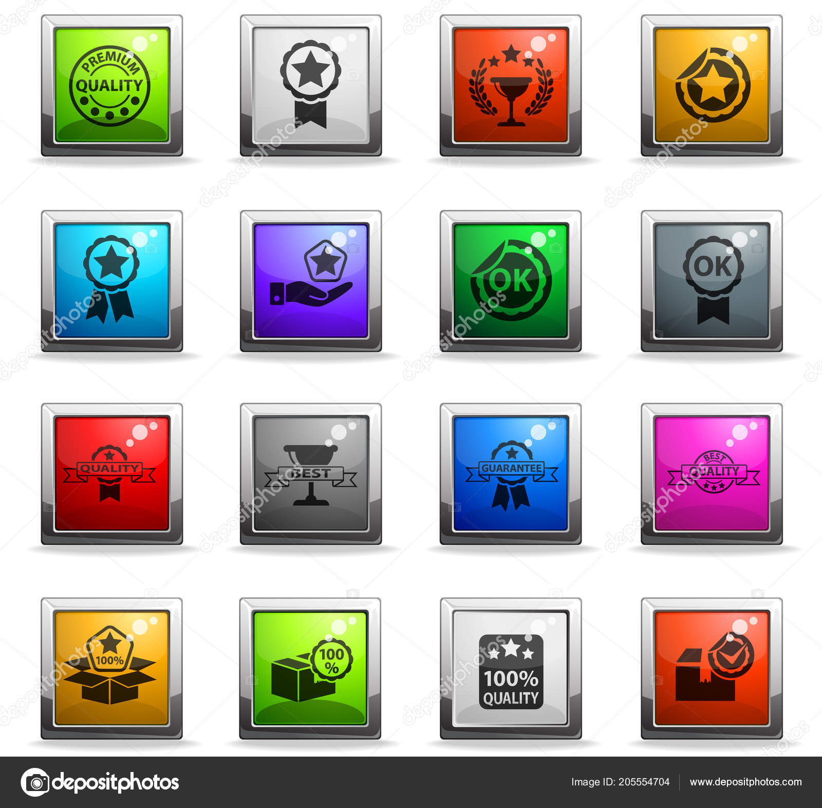 Quality icon set — Stock Vector © ayax55 #205554704