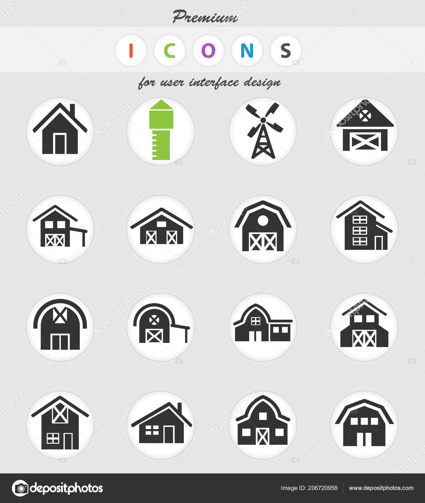 Farm building icon set Stock Vector Image by ©ayax55 #206720958