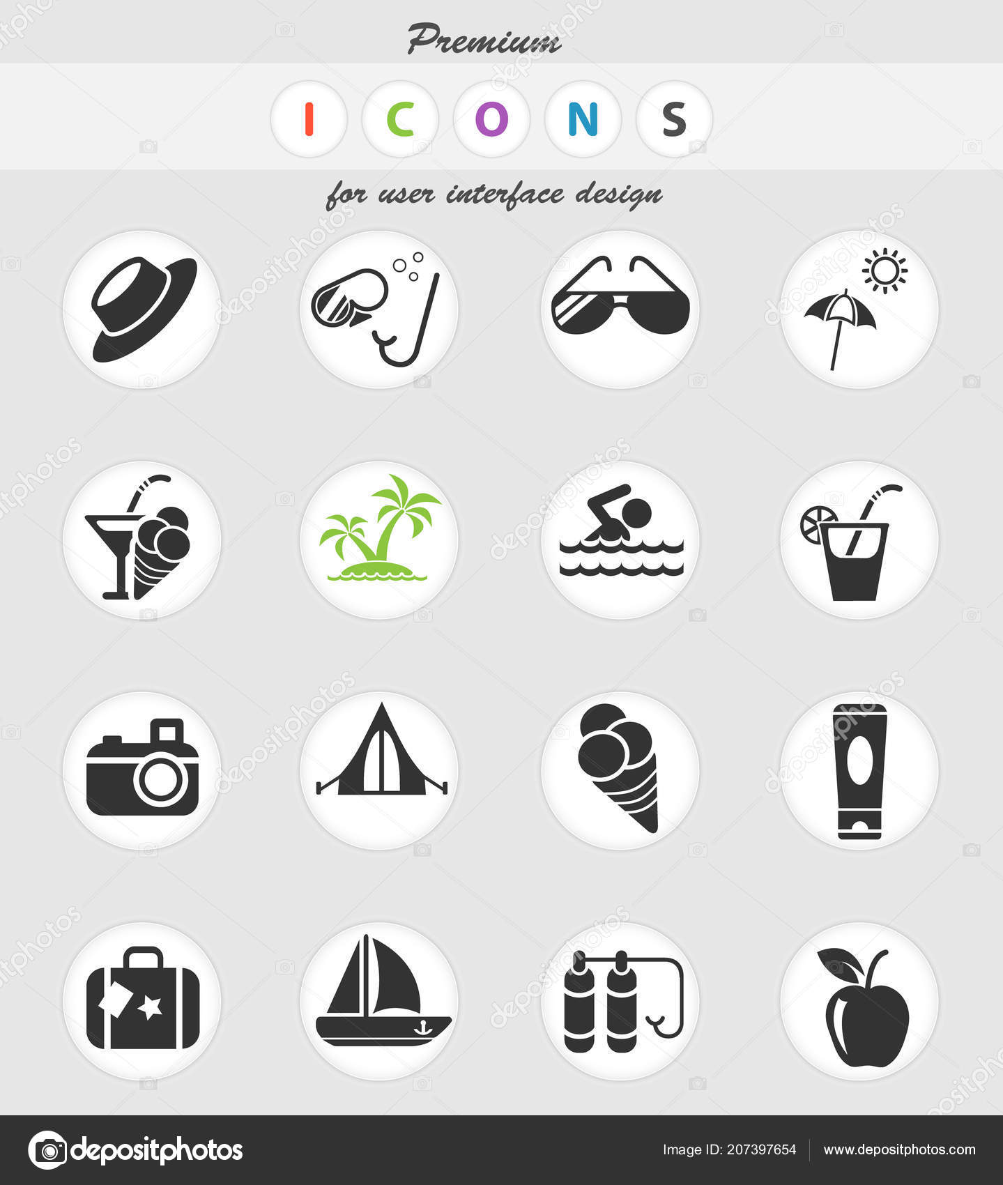 Summer icon set Stock Vector by ©ayax55 207397654