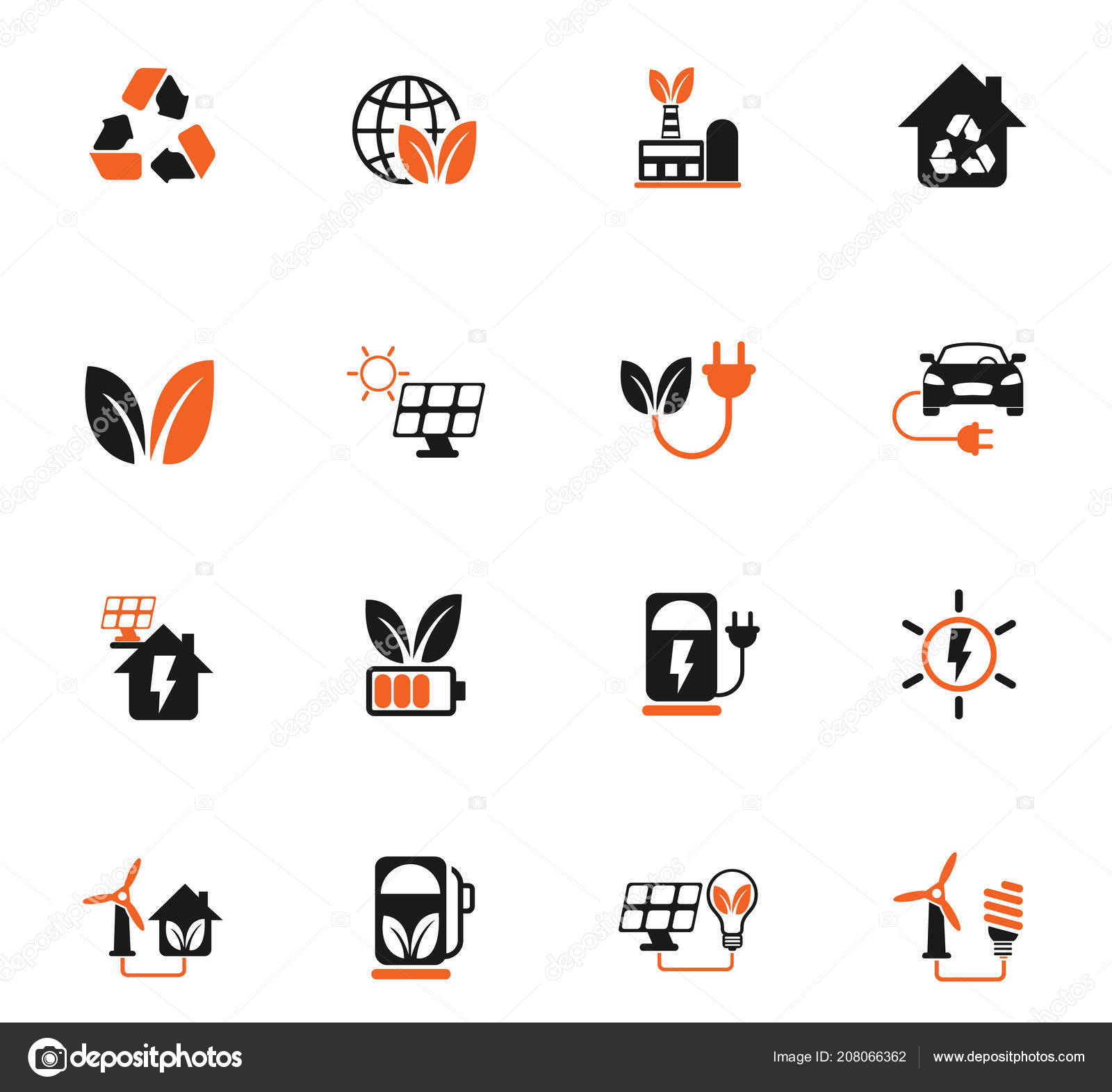 Alternative energy icon set ⬇ Vector Image by © ayax55 | Vector Stock ...