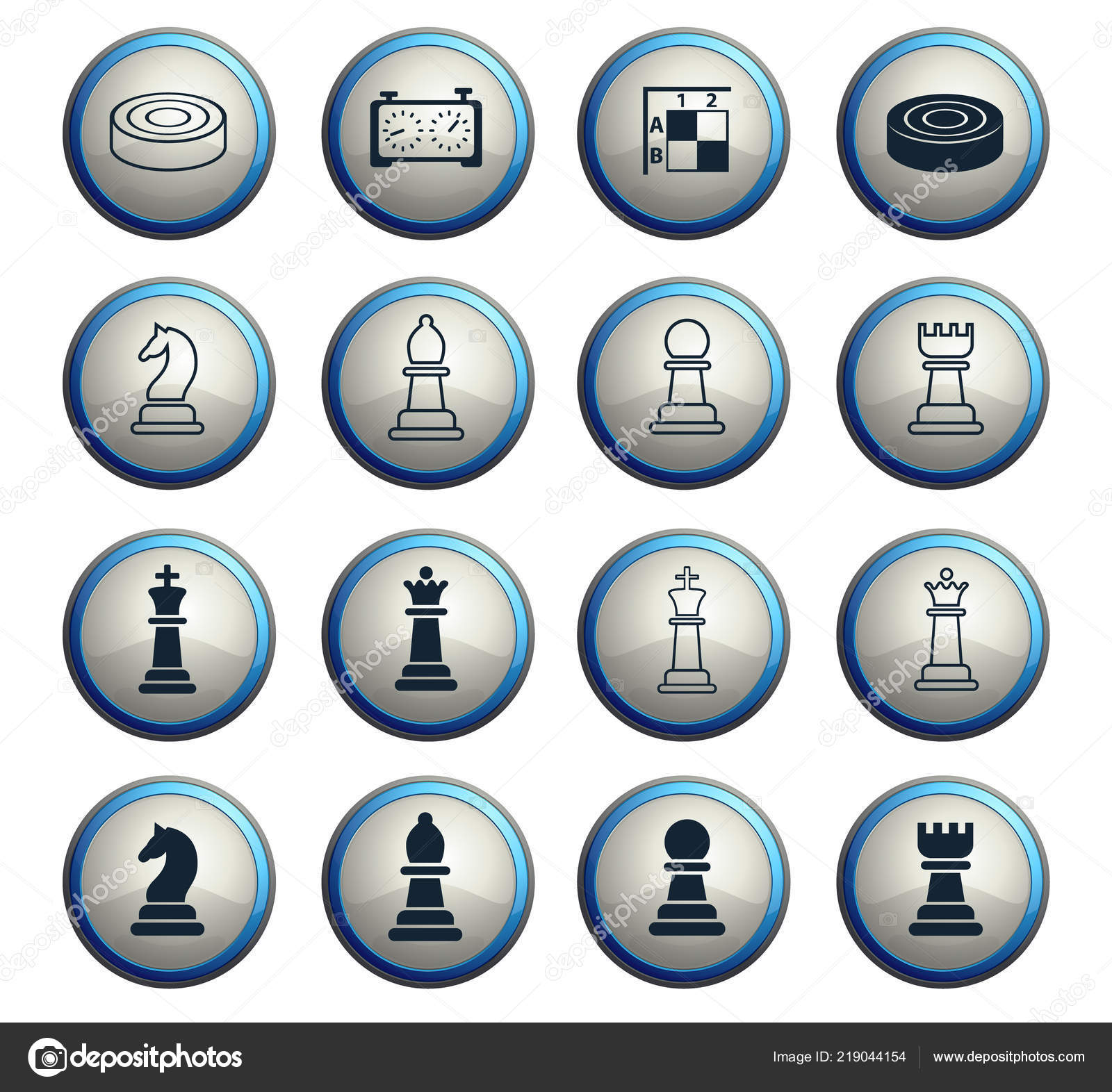 Chess icon set Stock Vector Image by ©ayax55 #219044154