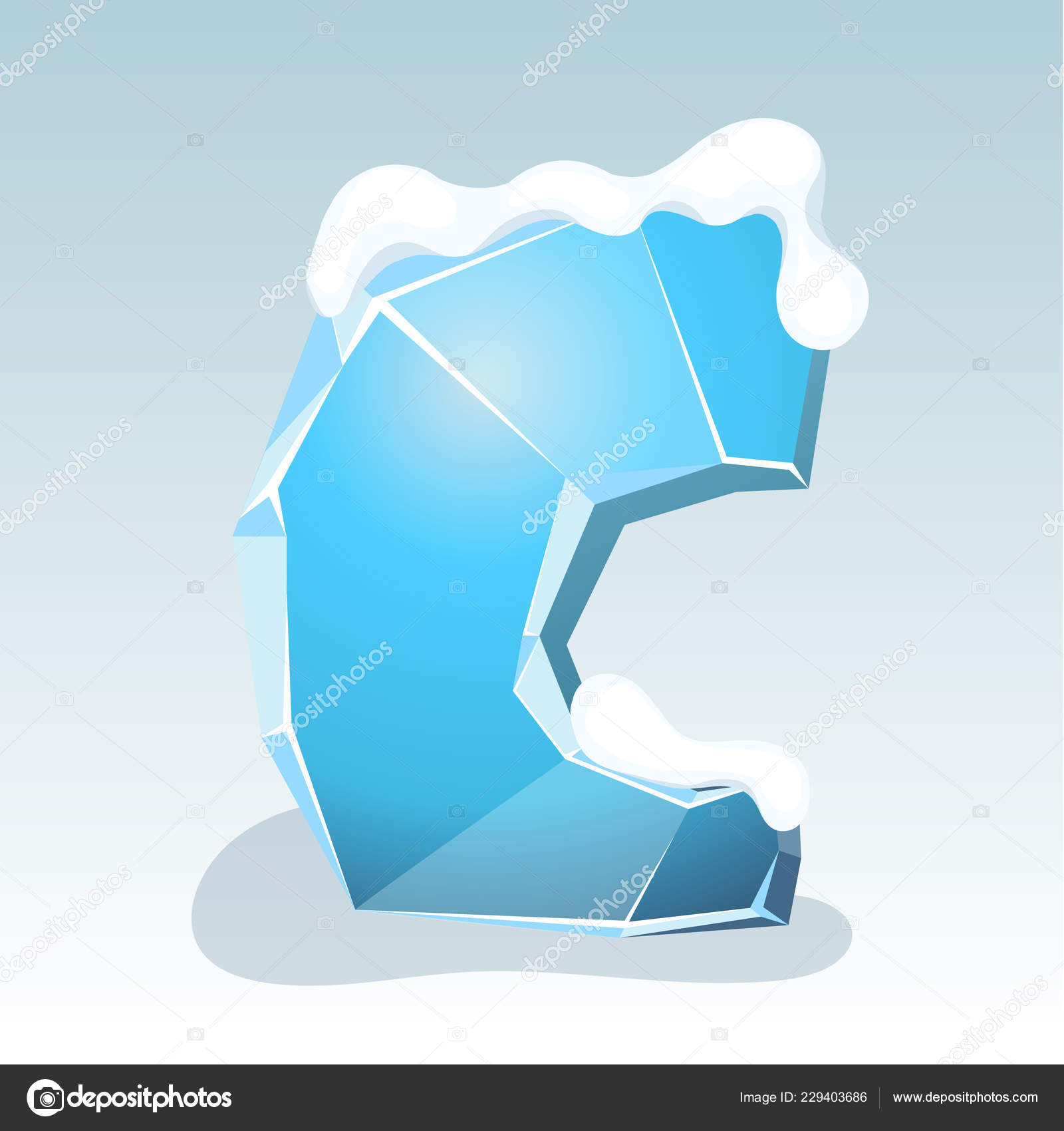 Ice Letter Snow Top Vector Font Stock Vector by ©ayax55 229403686
