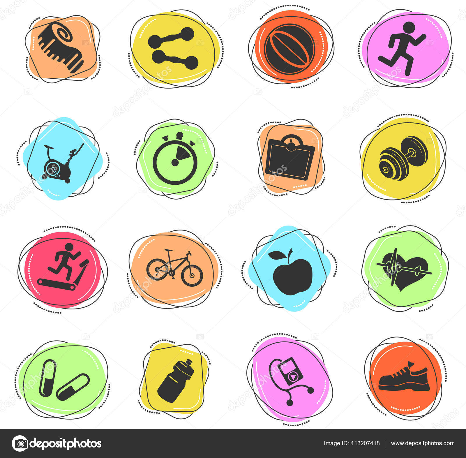 Fitness Color Vector Icons Web User Interface Stock Vector by ©ayax55 ...