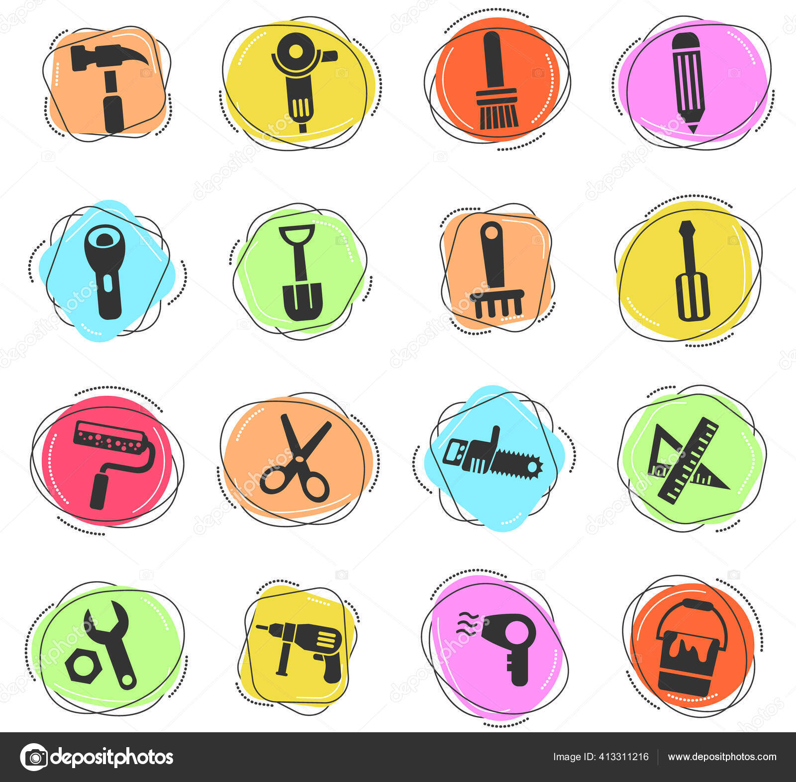 Work Tools Web Icons User Interface Design Stock Vector Image by ...