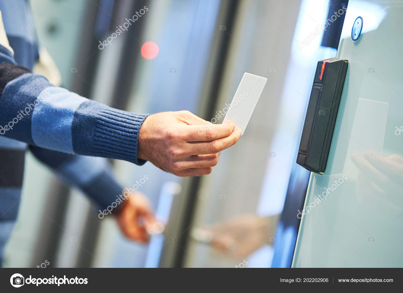 Using electronic card key for access Stock Photo by ©kalinovsky 202202906