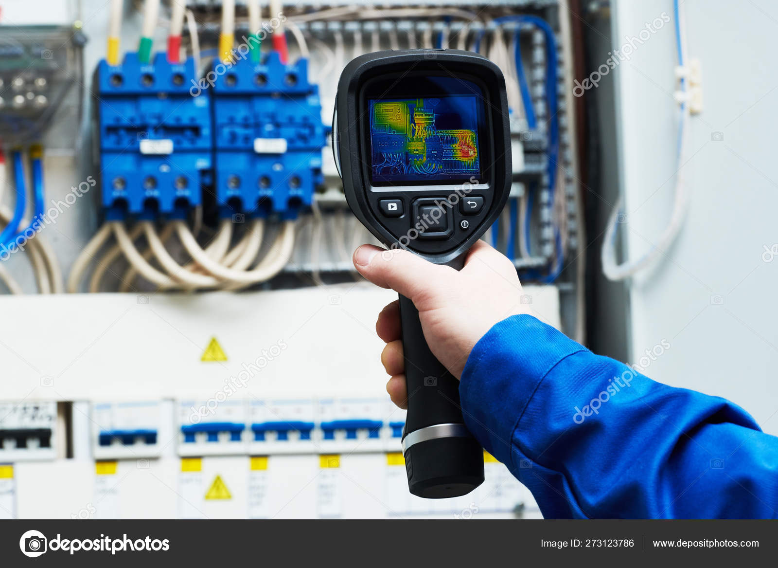 Thermal imaging inspection of electrical equipment Stock Photo by ...