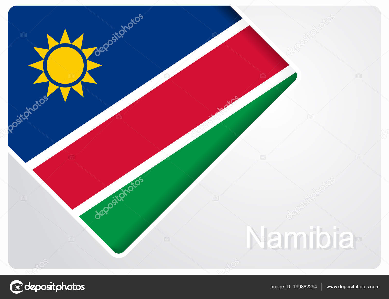 Namibian Flag Design Background Vector Illustration Stock Vector By