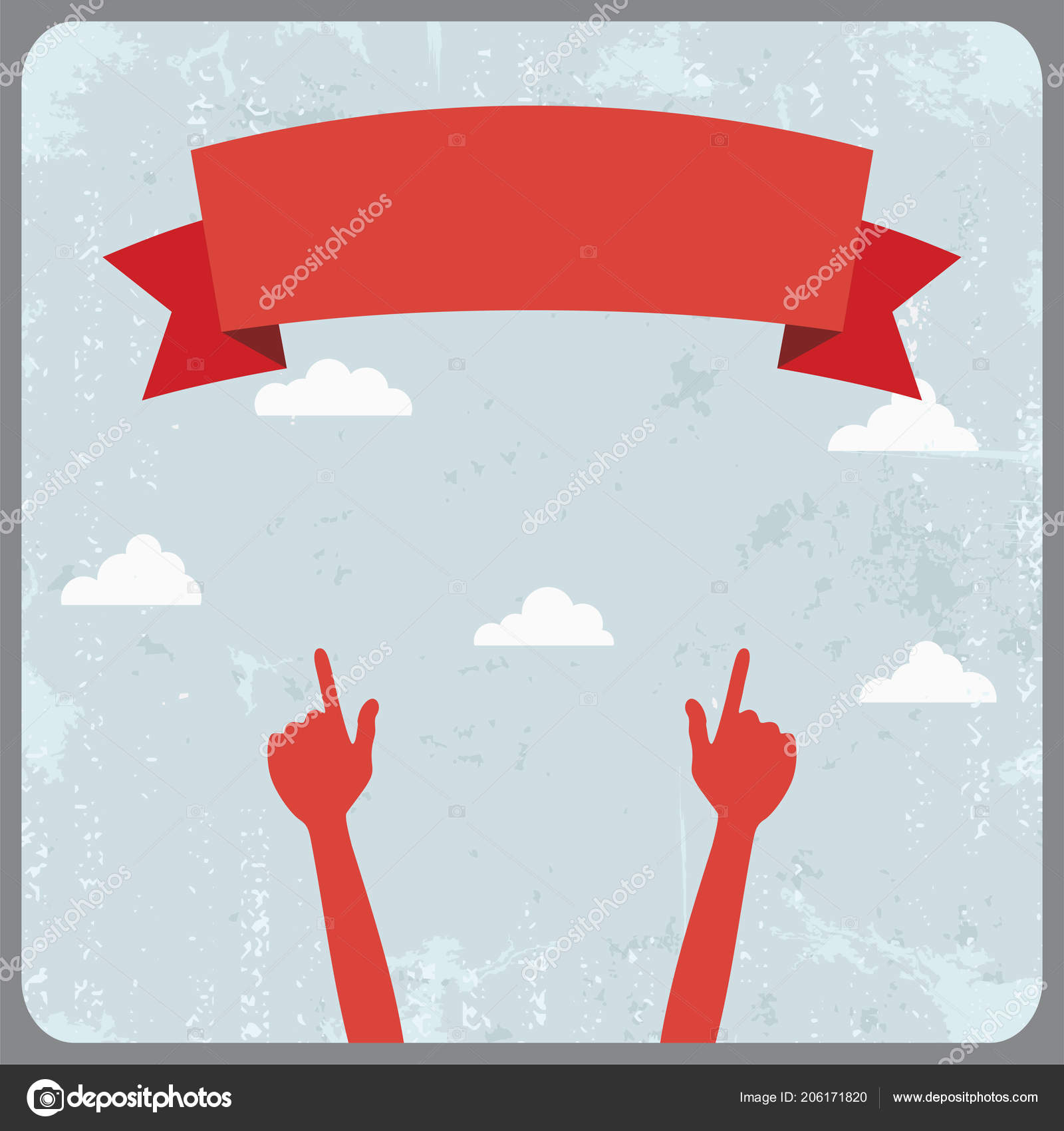 Banner poster with hands background template. Vector illustration ...