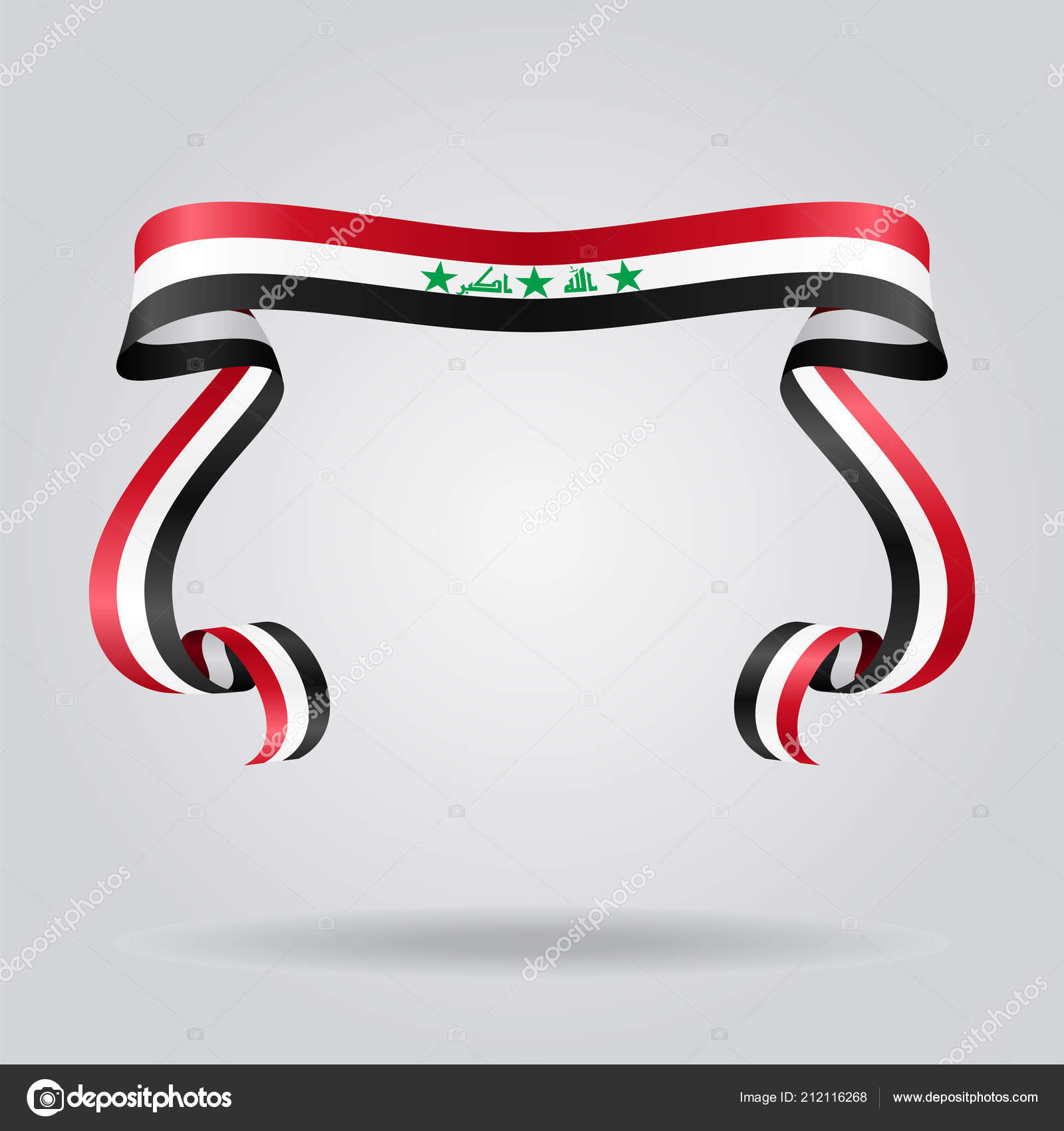 Iraqi flag wavy ribon background. Vector illustration. Stock Vector ...