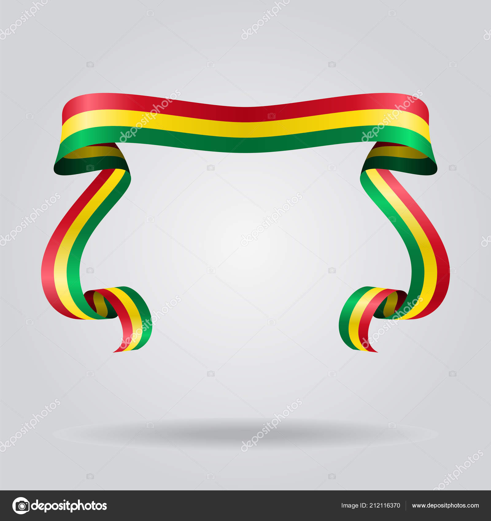 Bandera boliviana ondulada fondo de cinta. Ilustración vectorial ...