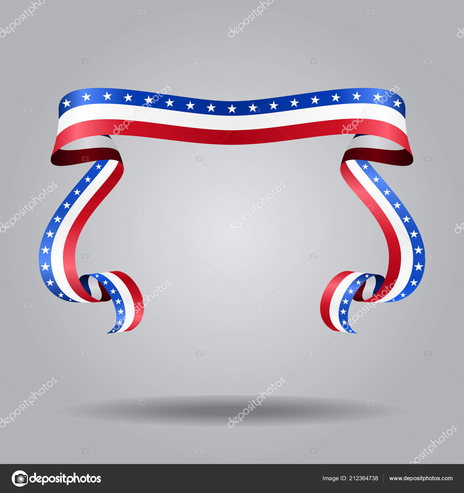 American flag wavy ribbon background. Vector illustration. Stock Vector ...