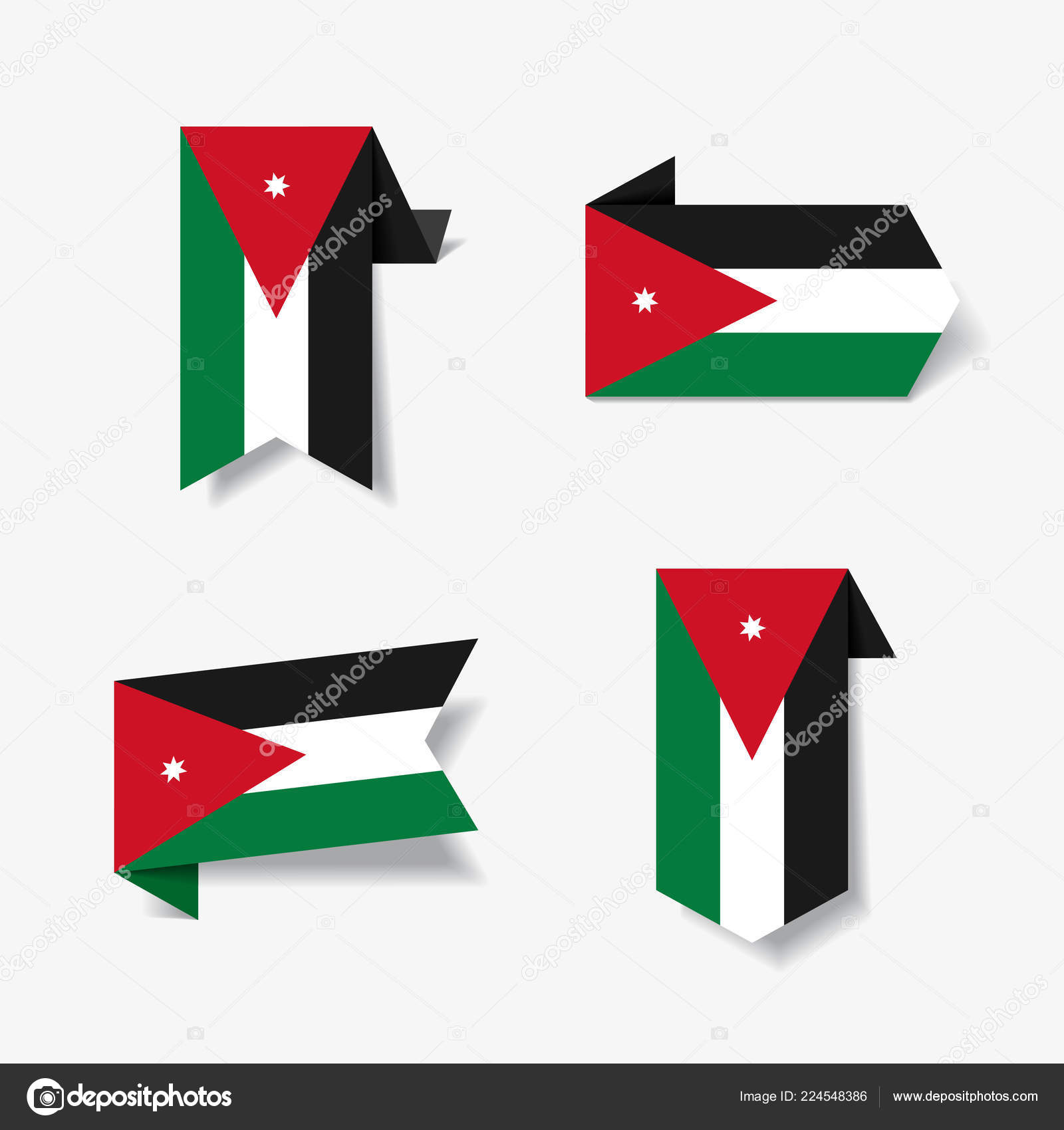 Jordanian flag stickers and labels. Vector illustration. Stock Vector ...
