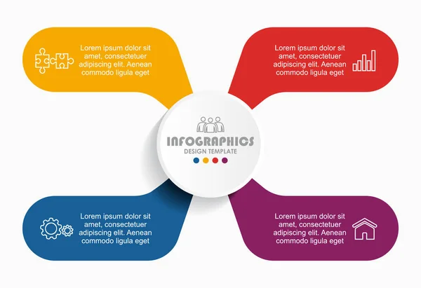 Infographic report template with lines and icons. Vector Stock Vector ...