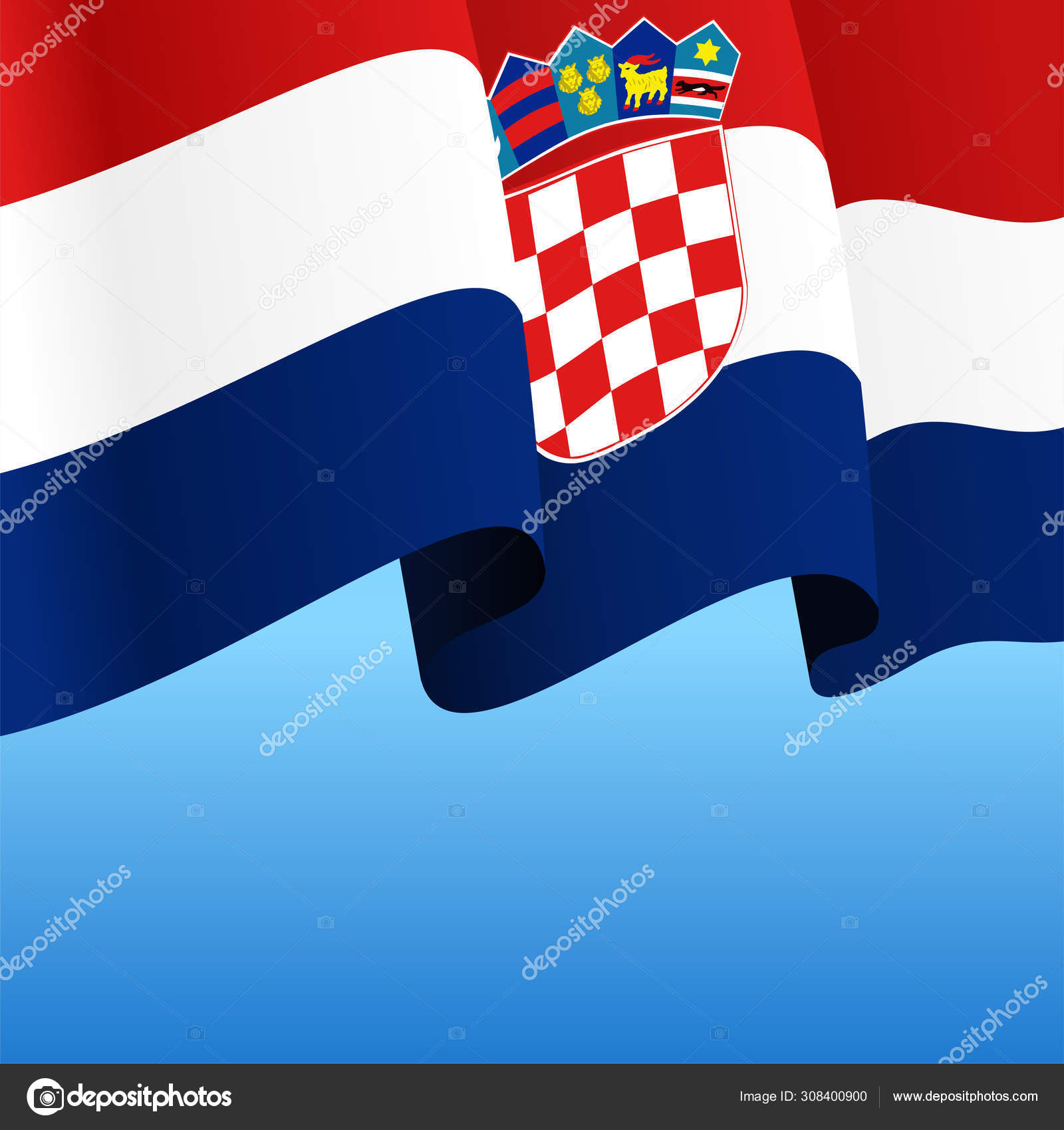 Croatian flag wavy abstract background. Vector illustration. Stock ...