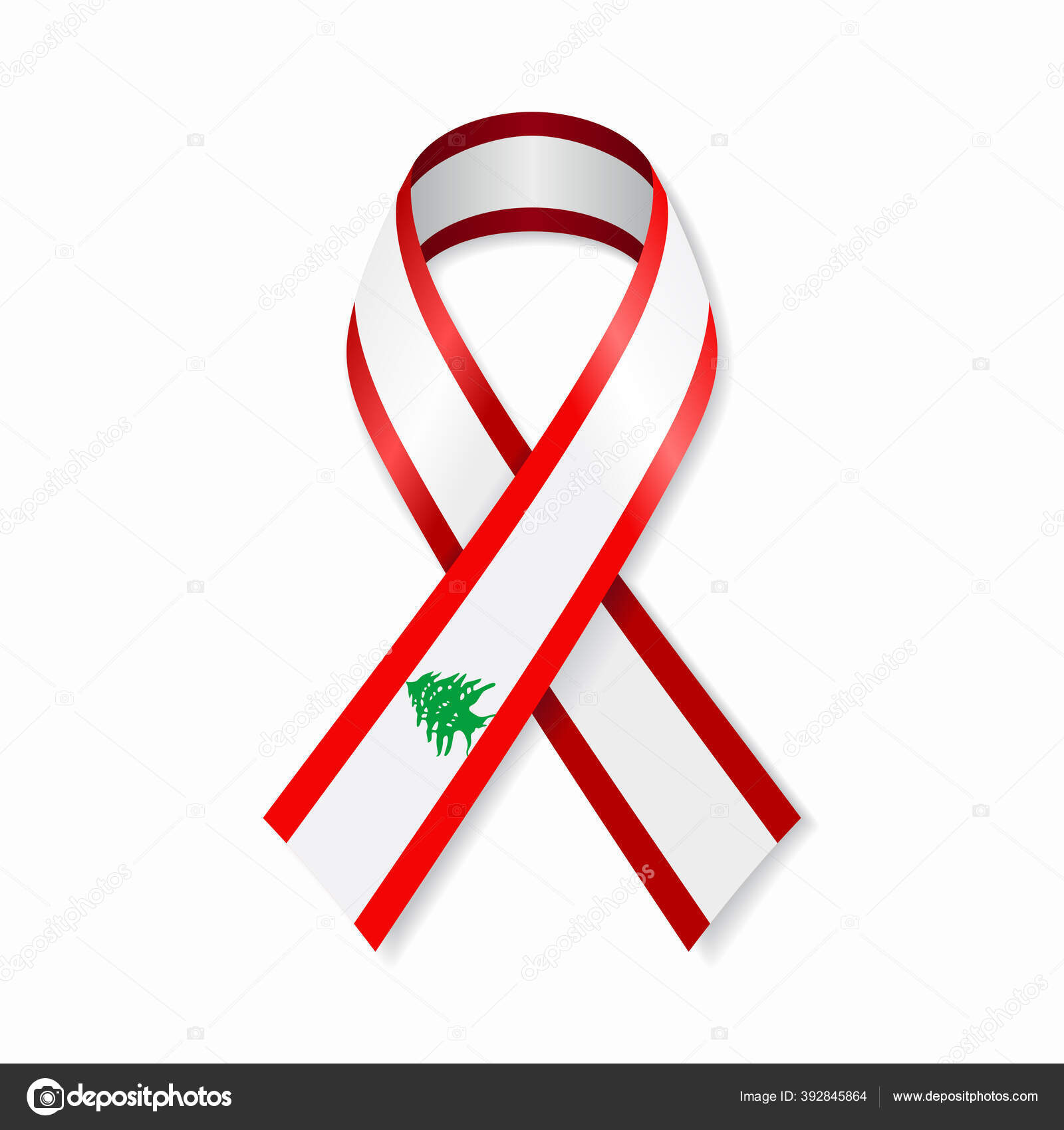 Lebanese flag stripe ribbon on white background. Vector illustration ...