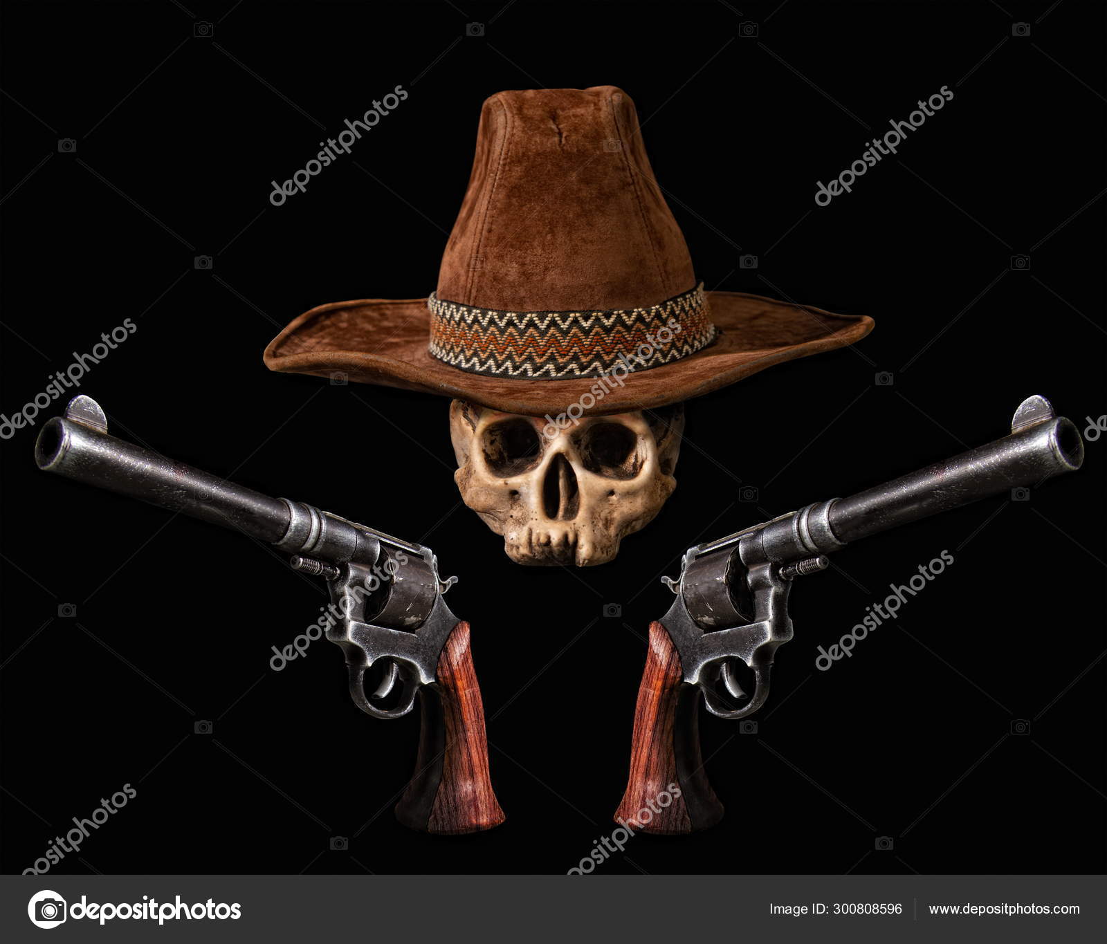 Skull with revolver — Stock Photo © sharpner #300808596
