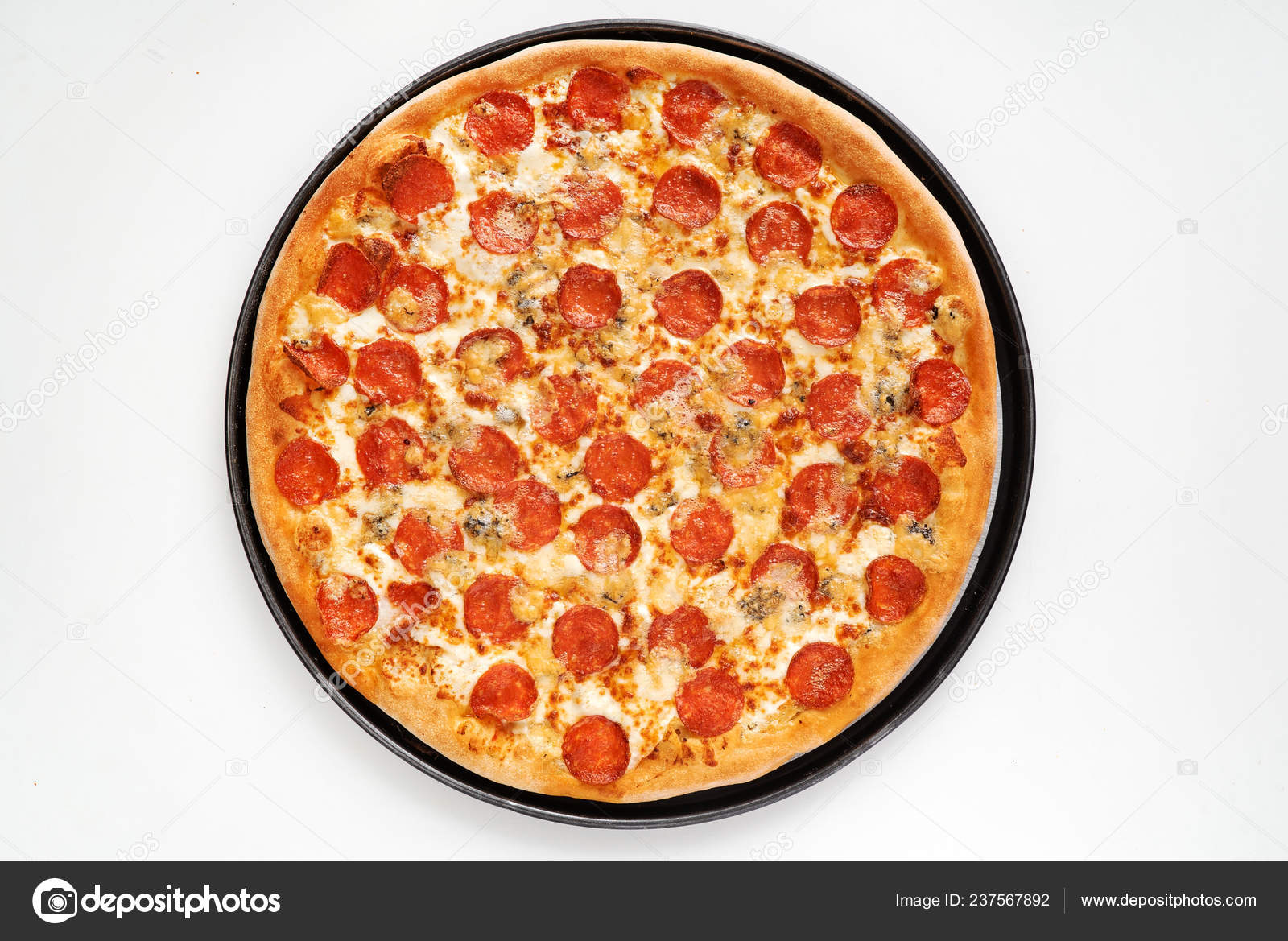 Pepperoni Pizza White Background Stock Photo by ©Shebeko 237567892