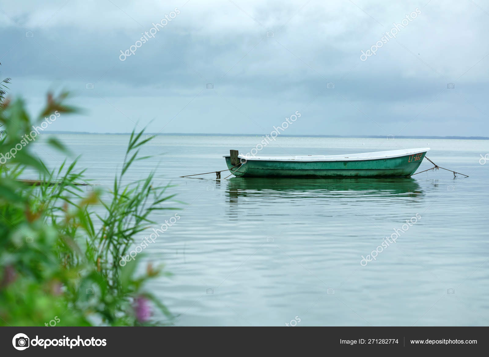 Empty Boat Sea Water Nature Stock Photo by ©Shebeko 271282774