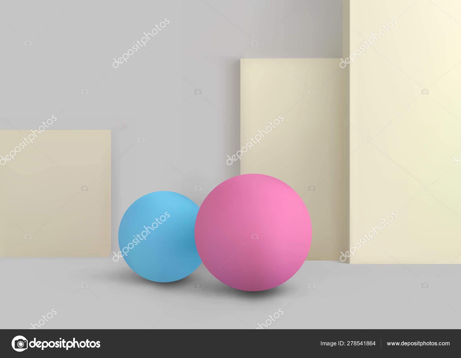 Abstract Spheres and Boxes Form Stock Vector Image by ©Ciklamen #278541864