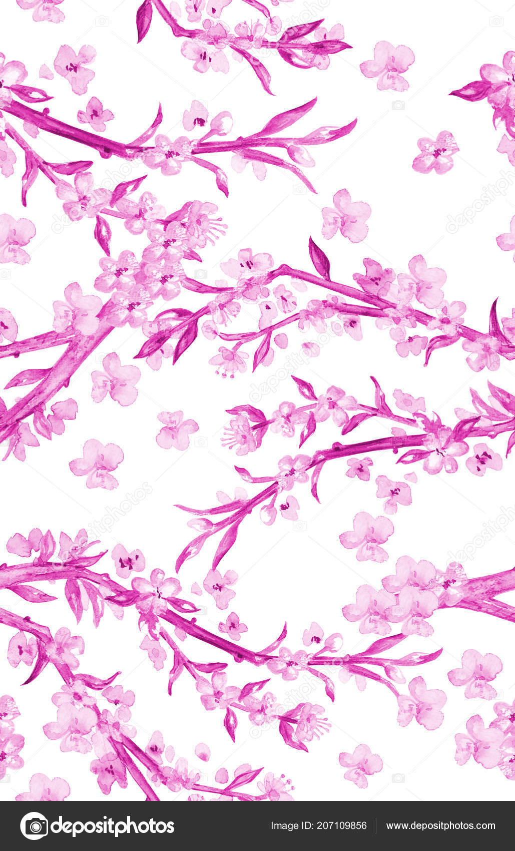 Romantic Seamless Texture Blossom Cherry — Stock Photo © Oksana #207109856