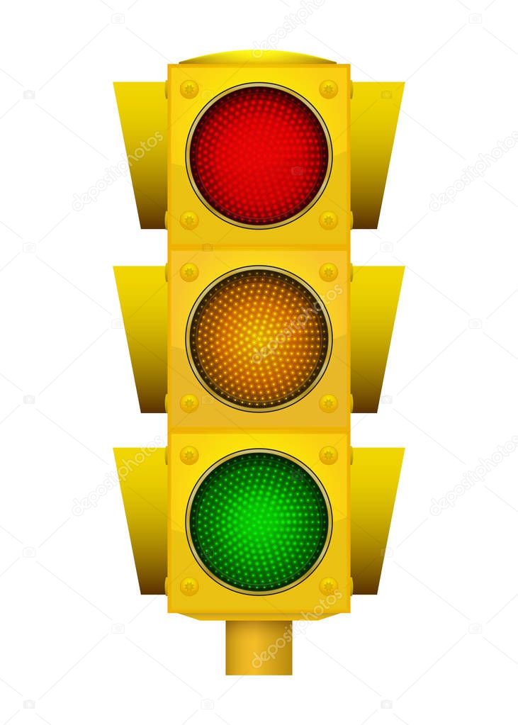 sem foro led amarillo moderno con encendido de luces verdes, amarillas y rojas, ilustraci n ...