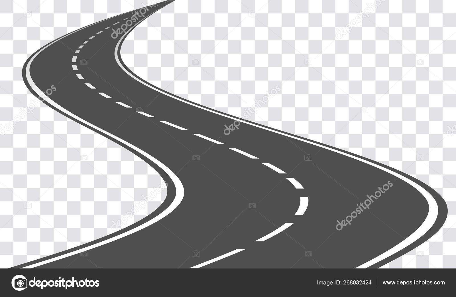 Vector Sinuoso Camino Aislado Sobre Fondo Transparente Vector de stock ...