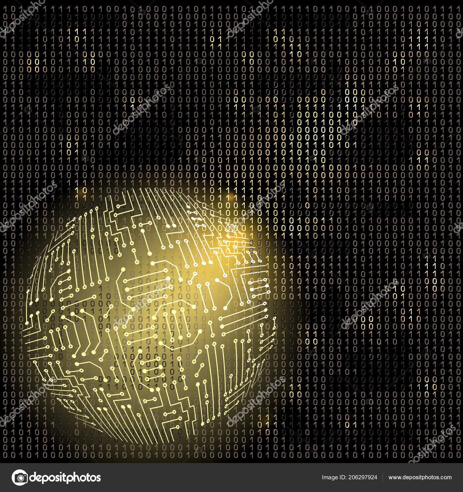Drawing Modern Electronic Circuit Binary Code Sphere Stock Vector Image by ©Marisha #206297924